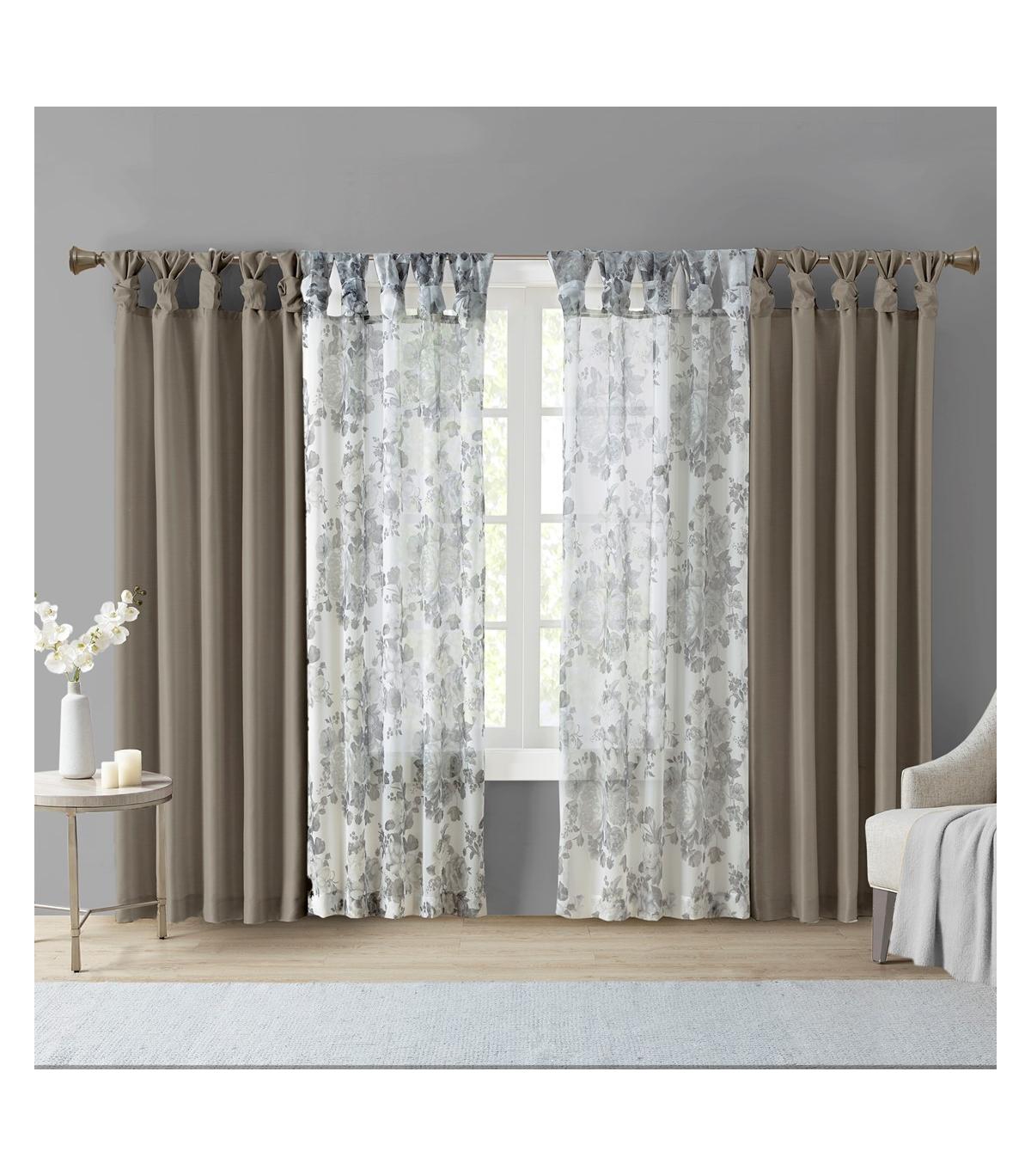 Click here for Avobird Twist Tab Lined Window Curtain Panel Pewte... prices