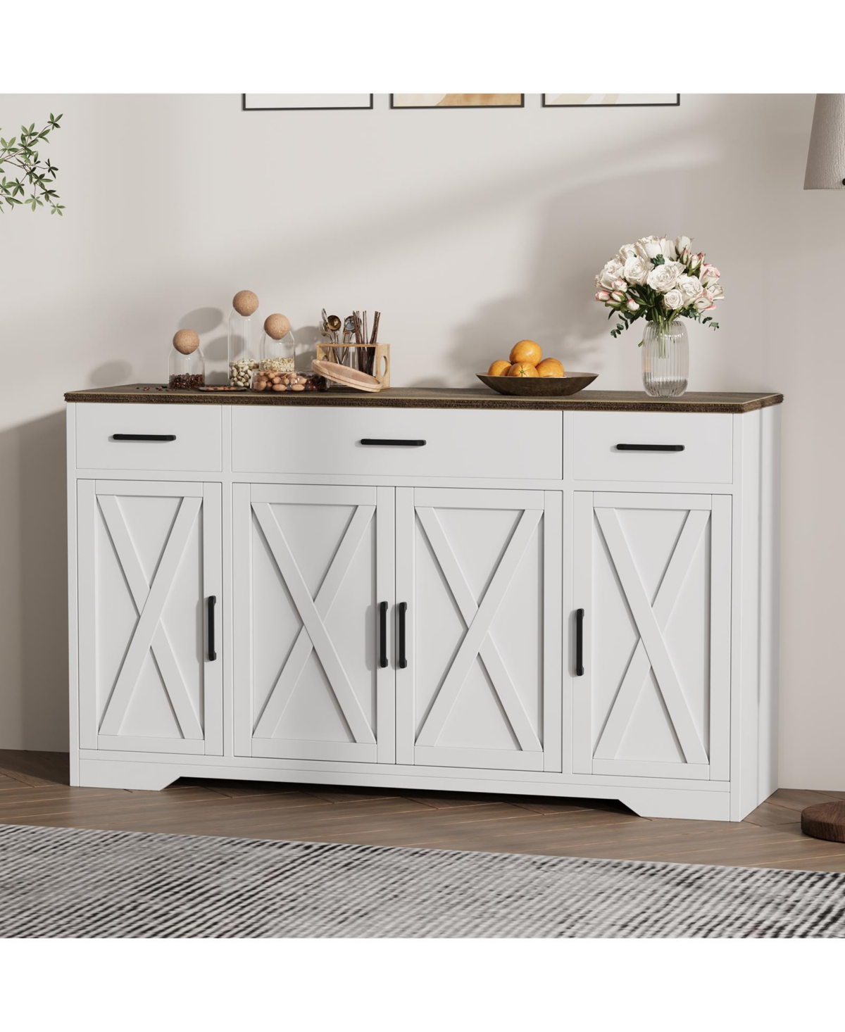 Click here for homfan Buffet Sideboard Cabinet with 3 Drawers  St... prices