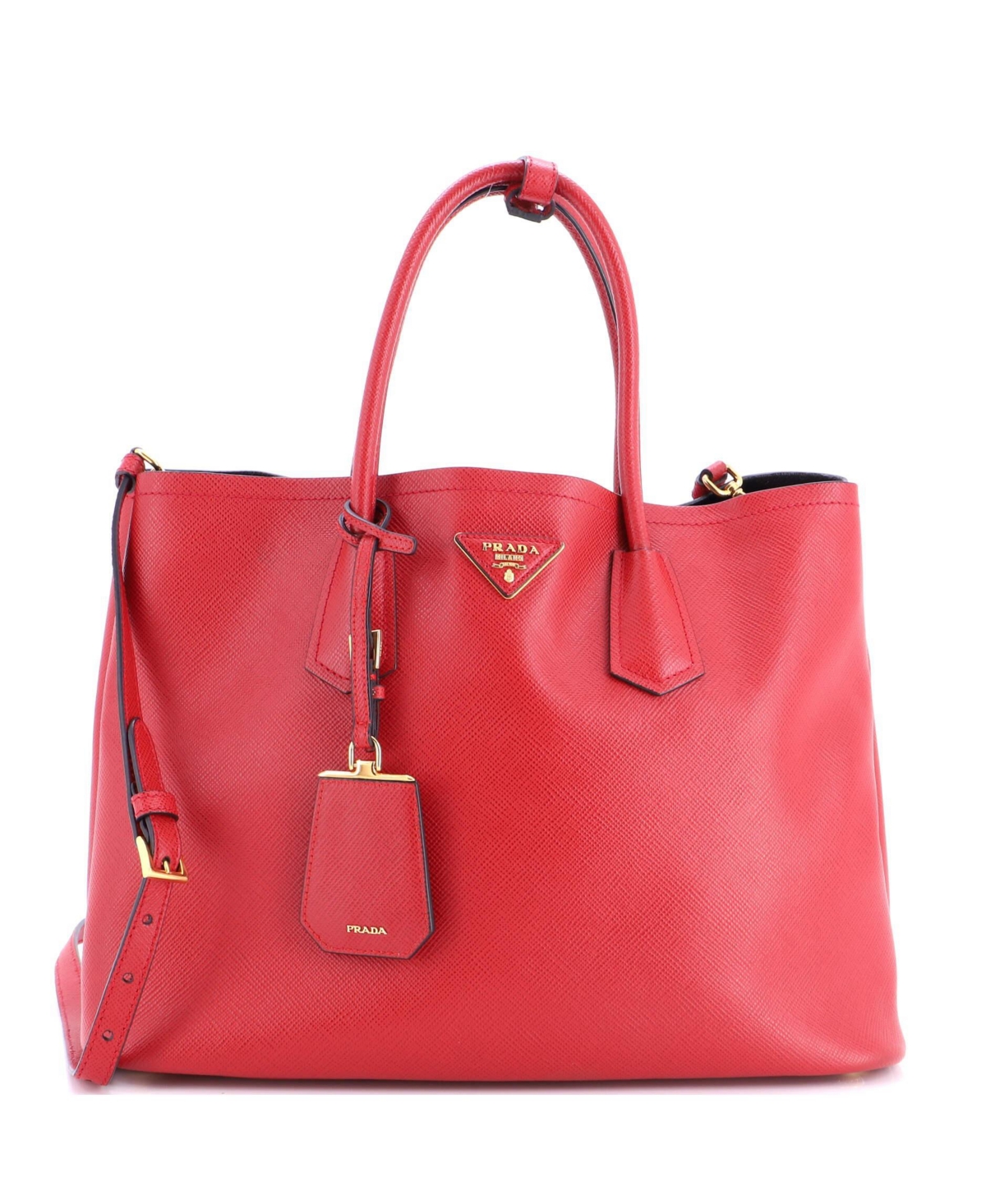Click here for Pre-Owned Prada Large Cuir Double Tote Saffiano Le... prices