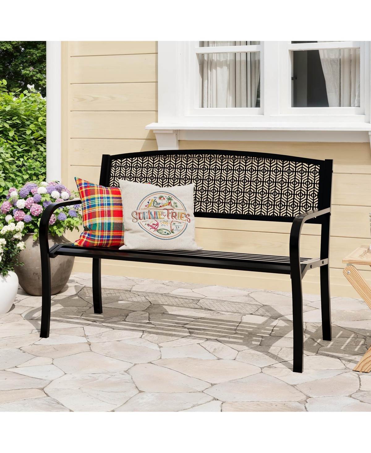 Click here for GarveeLife 50 Outdoor Metal Garden Bench  Patio St... prices
