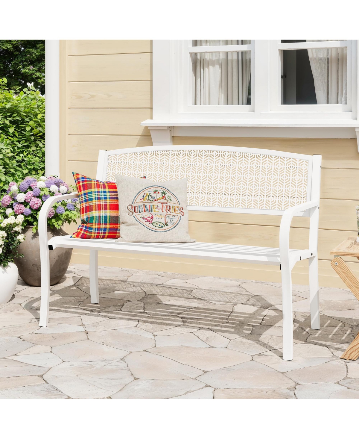 Click here for GarveeLife 50 Outdoor Metal Garden Bench  Patio St... prices