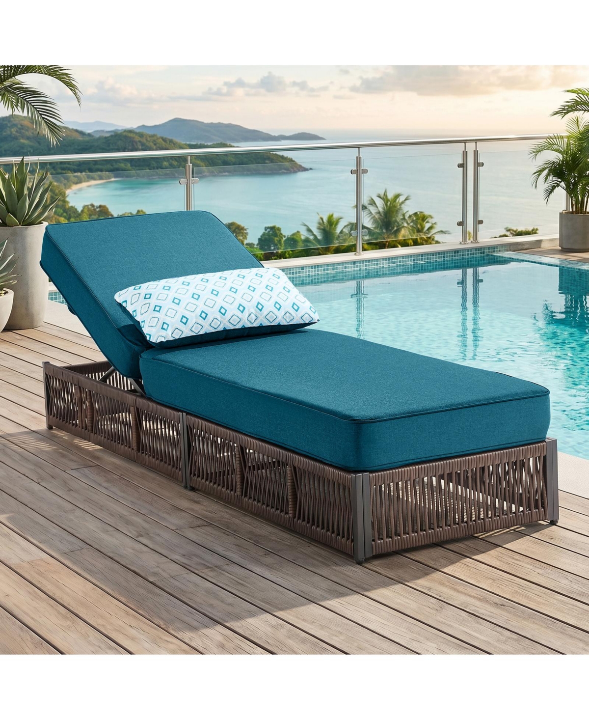 Click here for Pocassy Outdoor Chaise Lounge  Wicker Recliner wit... prices