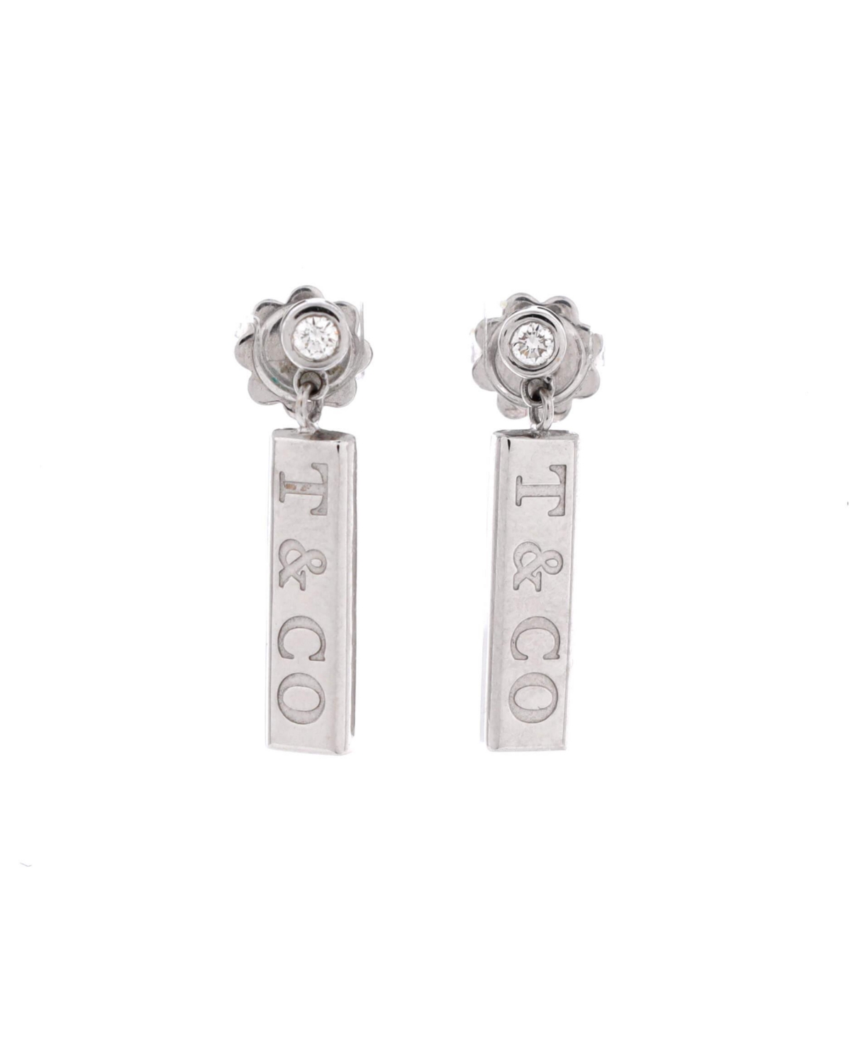 Click here for Pre-Owned Tiffany & Co Bar Drop Earrings - 18k whi... prices