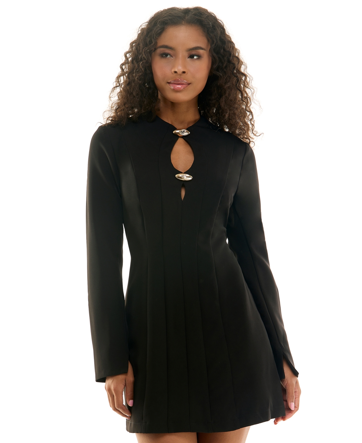 Click here for Seni & Cade Juniors Mock Neck Mini Dress - Black prices