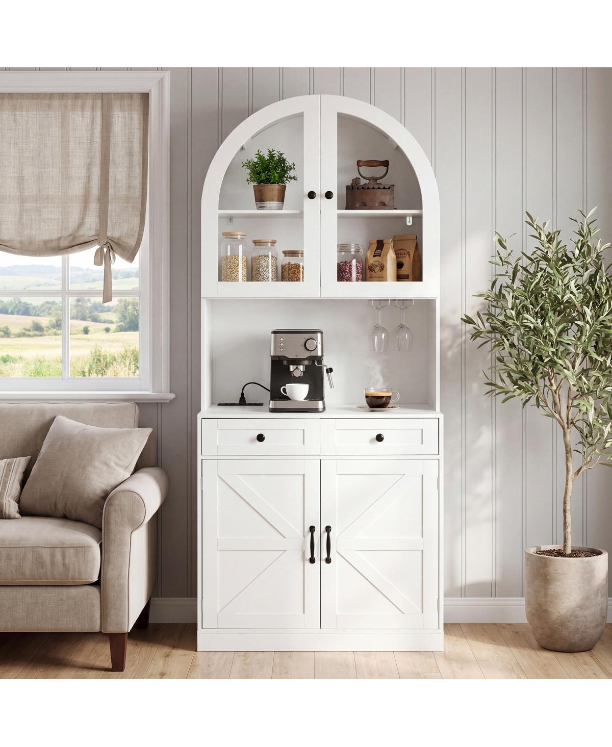 Click here for Streamdale Furniture 75 Farmhouse Arched Pantry Ca... prices