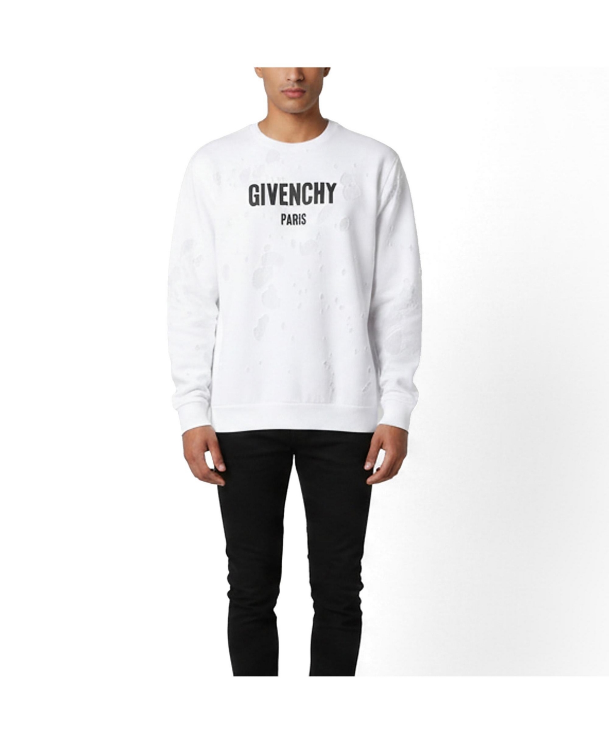 Click here for Pre-Owned Givenchy Mens Jersey Distressed Logo Swe... prices