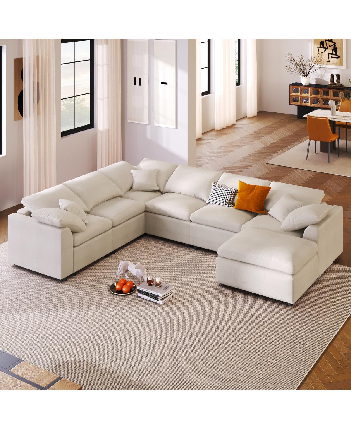 Click here for Streamdale Furniture 120.8 7-Seater Modular L-Shap... prices
