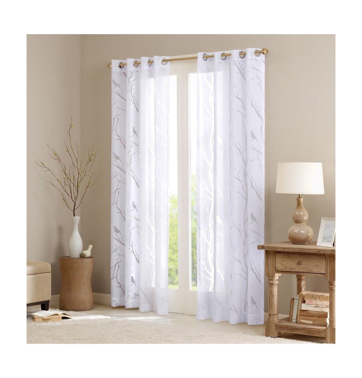 Click here for Avobird Grommet Top Sheer Bird on Branches Burnout... prices
