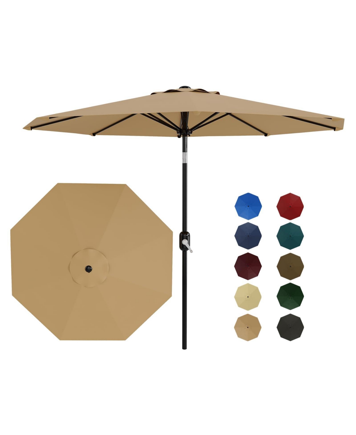 Click here for homfan 9Feet Solar Patio Umbrella with 40 Led Ligh... prices