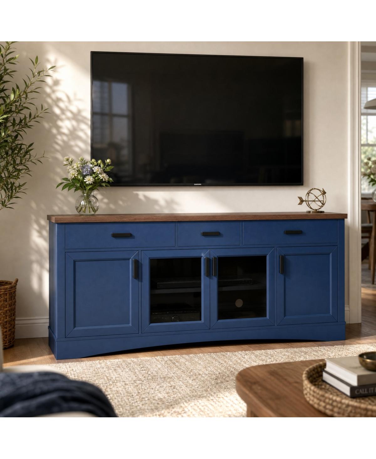 Click here for Streamdale Furniture Modern 67 Tv Console with Gla... prices