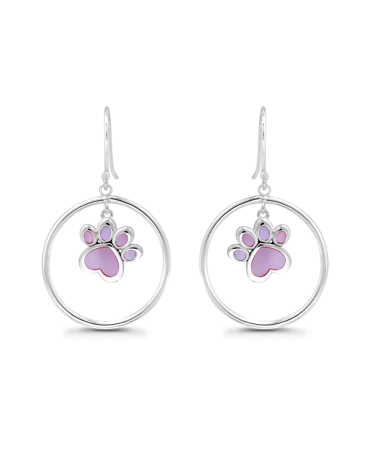 Click here for Macys Pink Shell Inlay Fine Silver-Plated Paw in O... prices