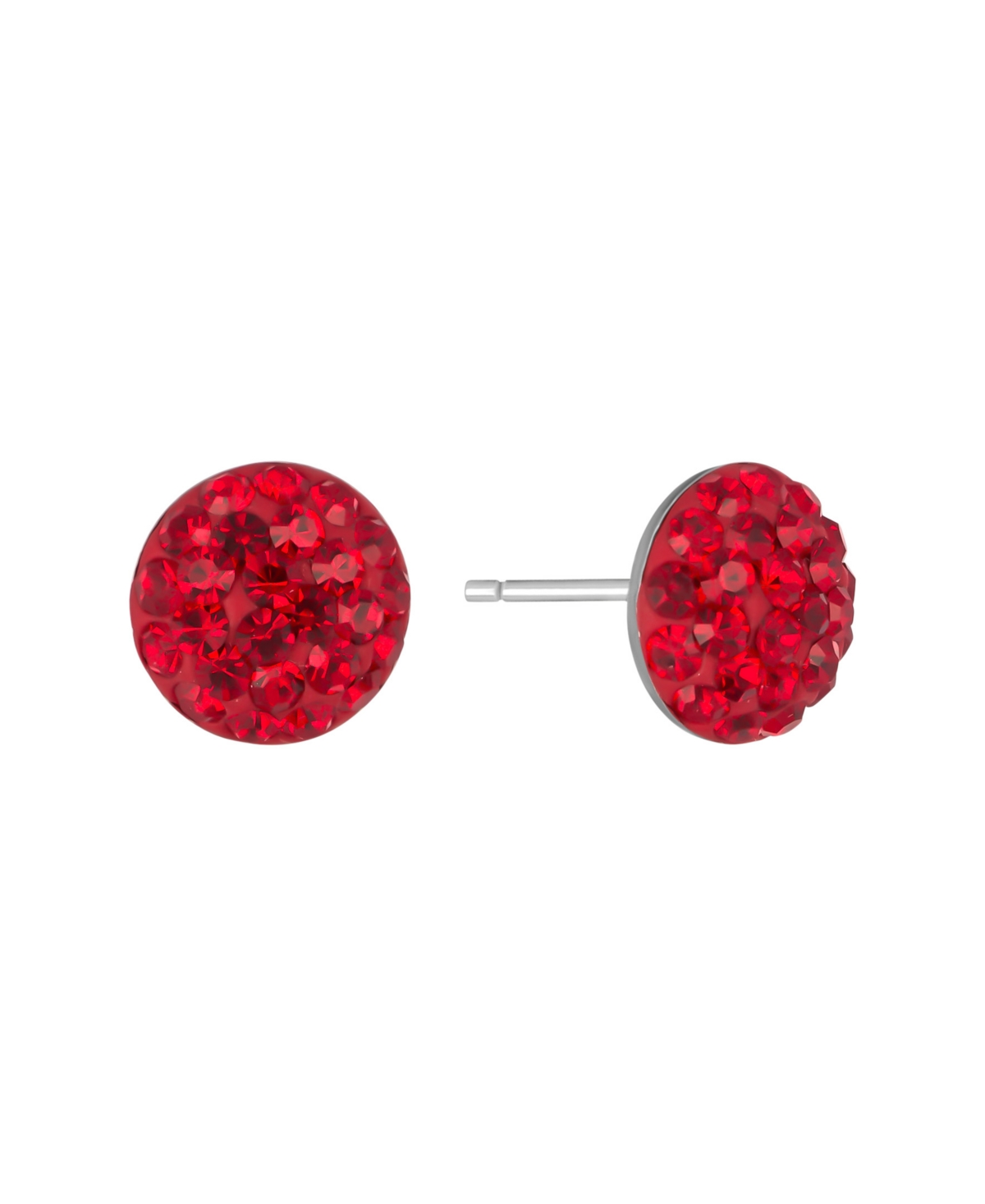 Click here for Macys 9mm Crystal Half Ball Stud Earrings - Red prices