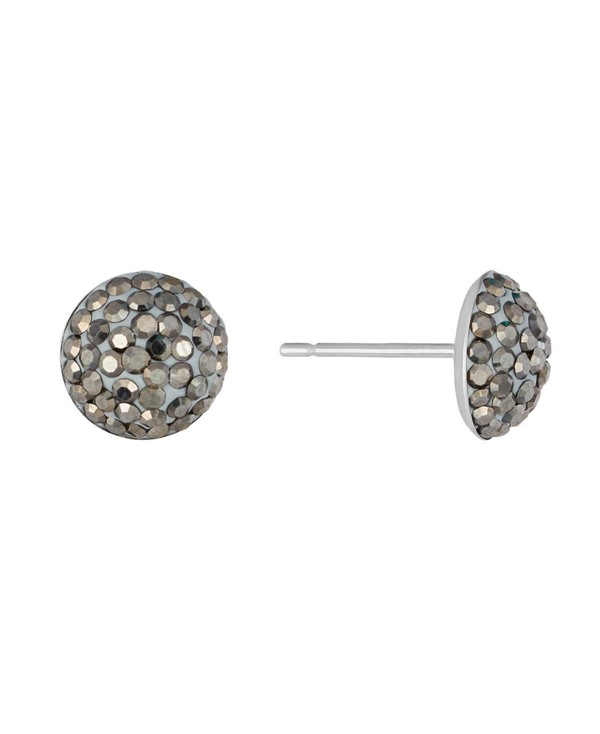 Click here for Macys 9mm Crystal Half Ball Stud Earrings - Grey prices