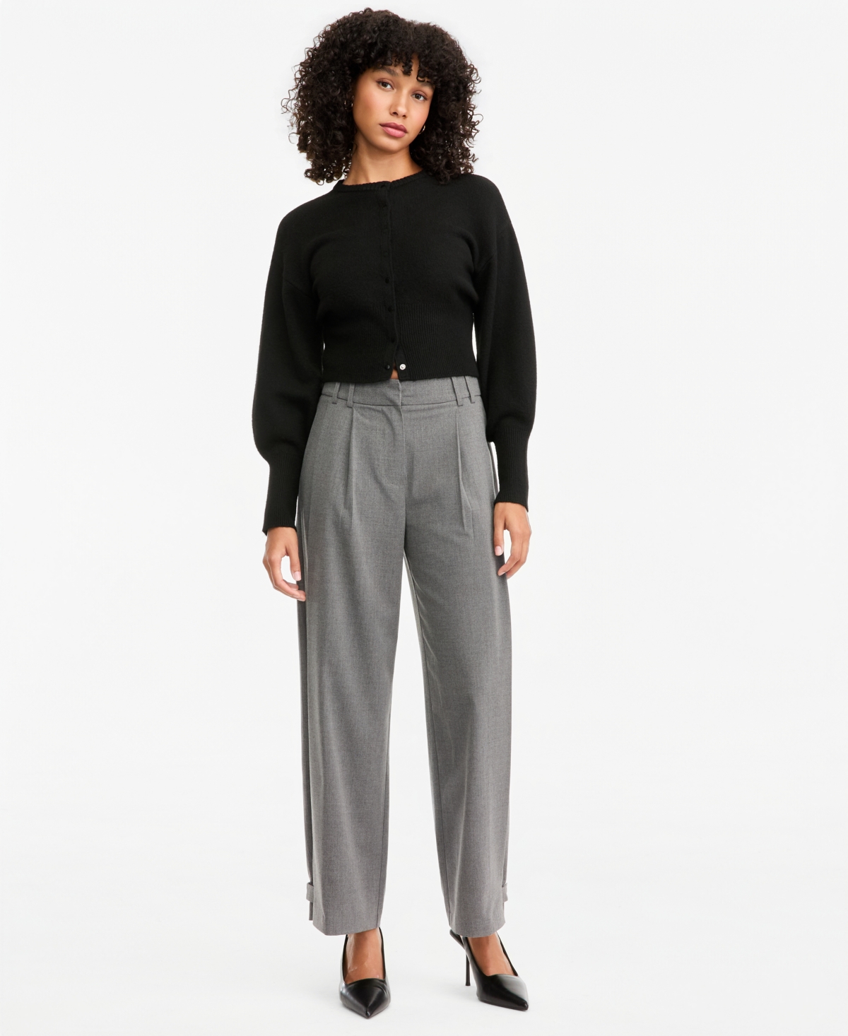Click here for Bar Iii Womens Pleated Suiting High-Rise Wide-Leg... prices