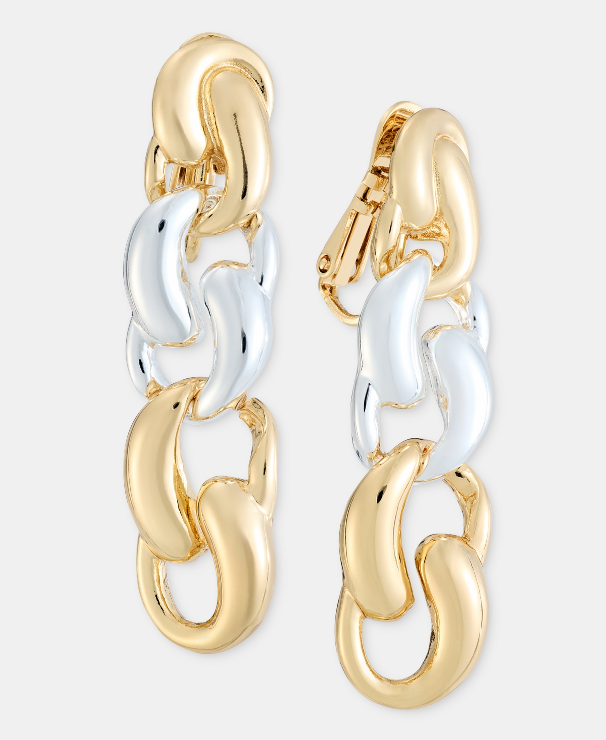 Click here for Anne Klein Twisted Puffy Link Clip-On Linear Drop... prices