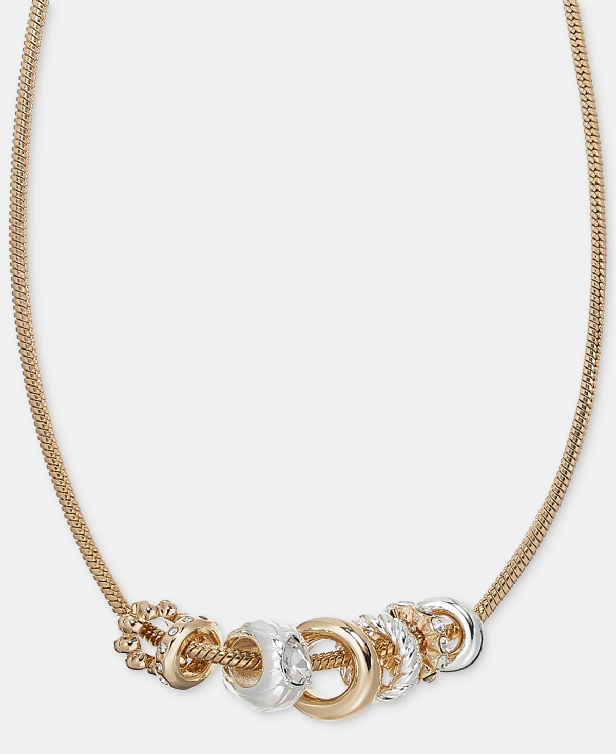 Click here for Anne Klein Crystal Rondelle Charm Collar Necklace... prices