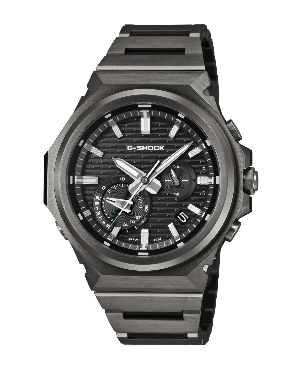 Click here for G-Shock Mens Black Stainless Steel Analog Watch 44... prices