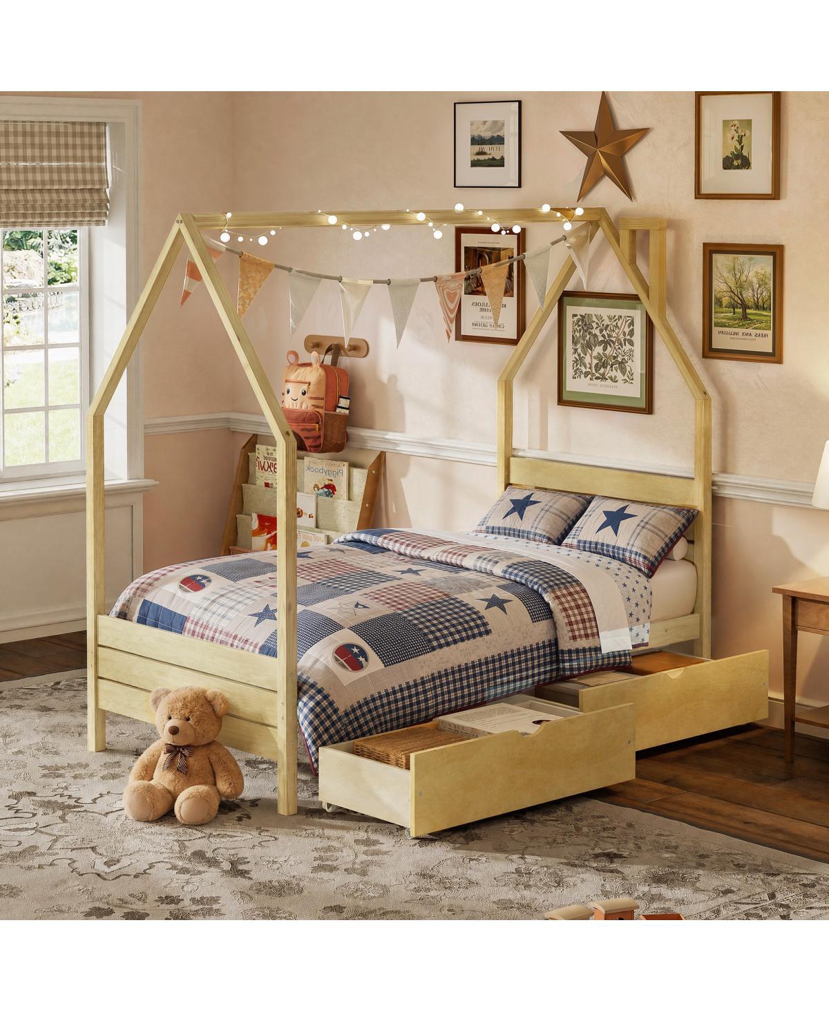 Click here for Streamdale Furniture Montessori Twin House Bed Fra... prices