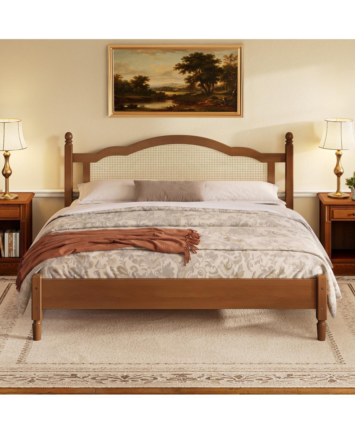 Click here for Streamdale Furniture Wooden Platform Bed with Ratt... prices