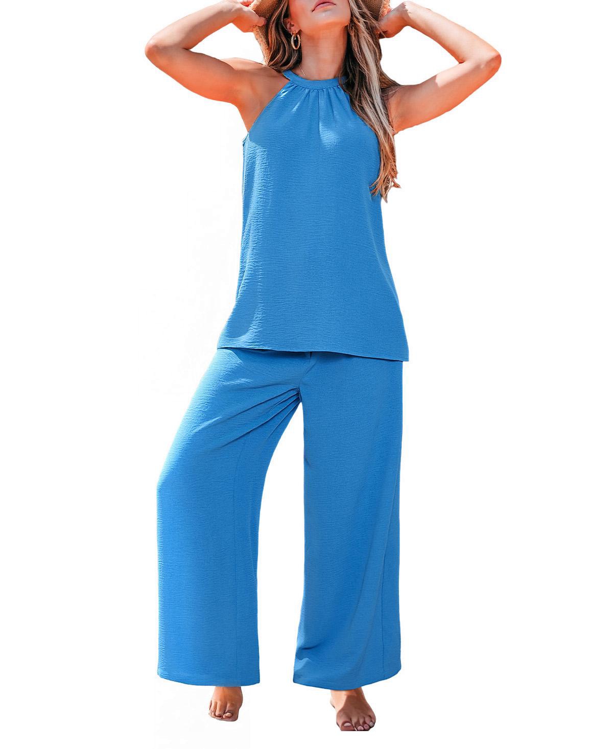 Click here for Cupshe Womens Blue Horizon Casual Resort Co-Ord Se... prices