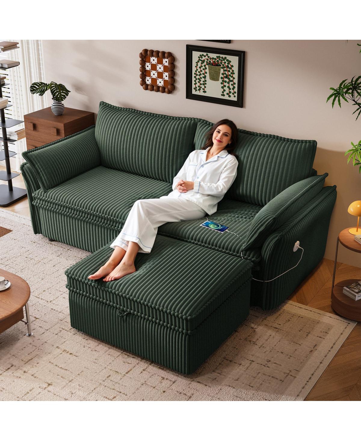 Click here for Streamdale Furniture 85-Inch Convertible Plush Sof... prices