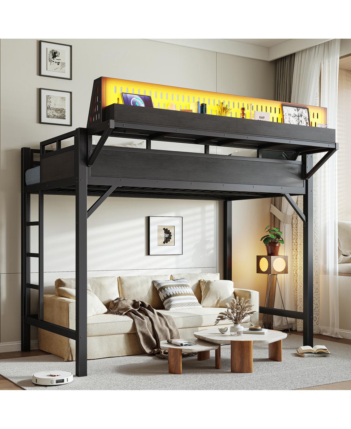 Click here for Streamdale Furniture Twin Xl Metal Loft Bed with S... prices
