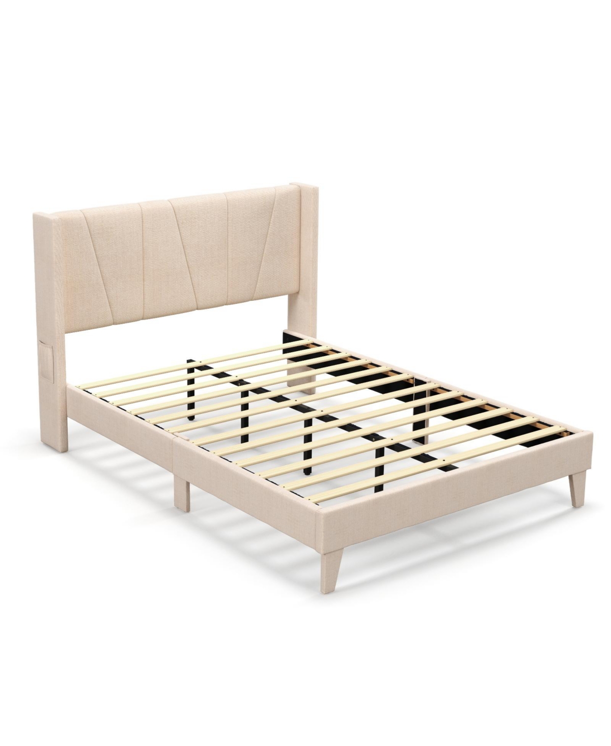 Click here for Gouun Full Size Upholstered Bed Frame with Geometr... prices