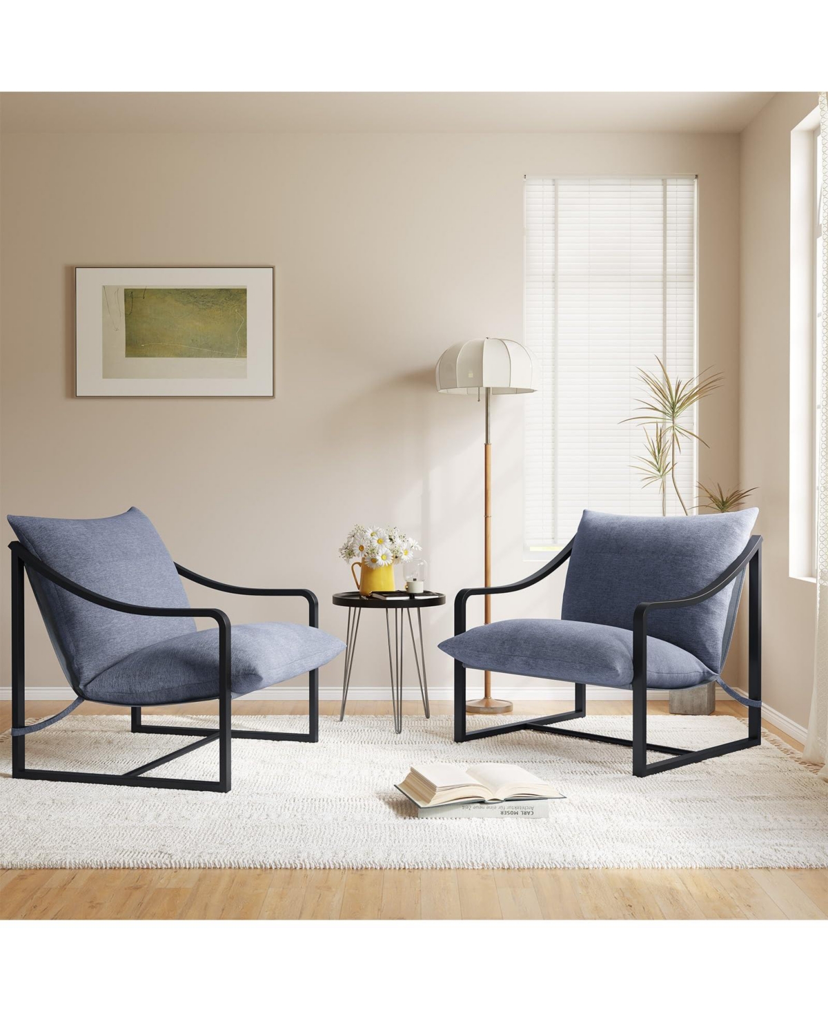 Click here for homfan Set of 2 Mid-Century Modern Upholstered Acc... prices