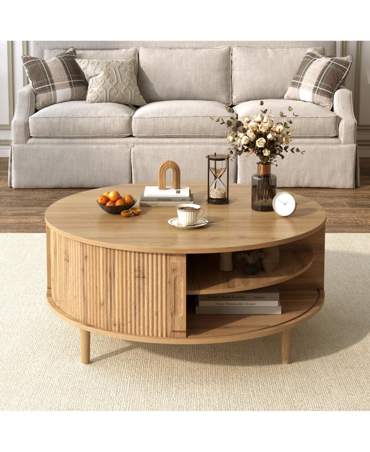Click here for Streamdale Furniture Minimalist Round Lift-Top Cof... prices