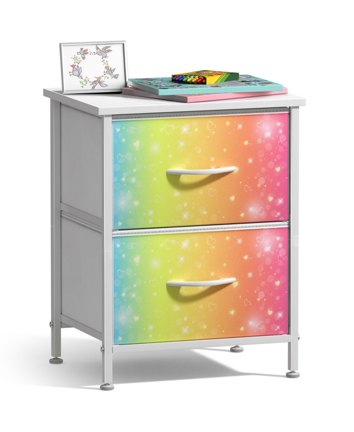 Click here for Sorbus Nightstand with 2 Drawers - Steel Frame  Wo... prices