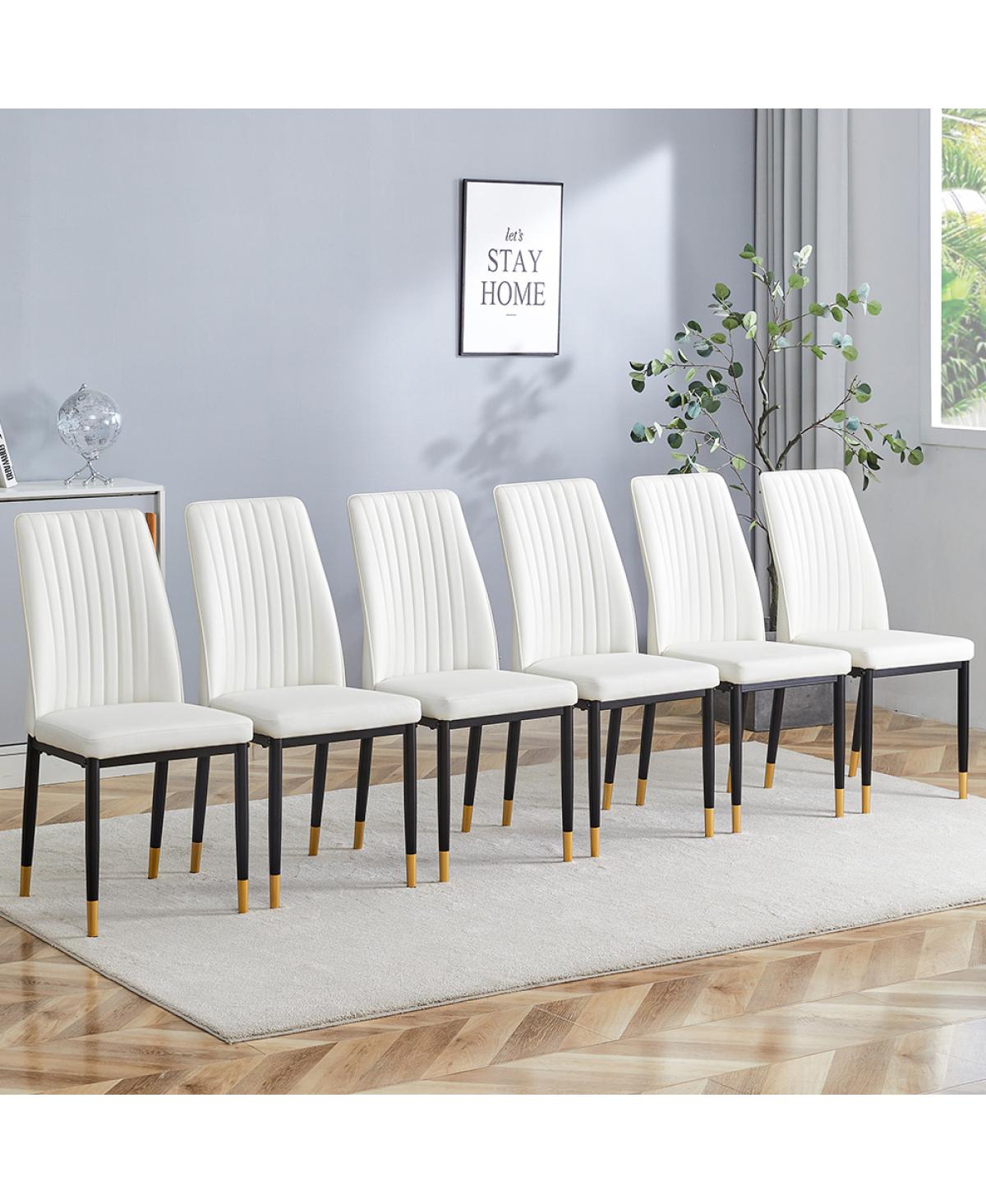 Click here for Streamdale Furniture Set of 6 Modern Pu Leather Di... prices
