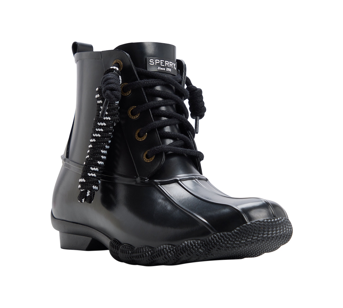 Click here for Sperry Womens Rubber Saltwater Duck Lace-Up Bootie... prices