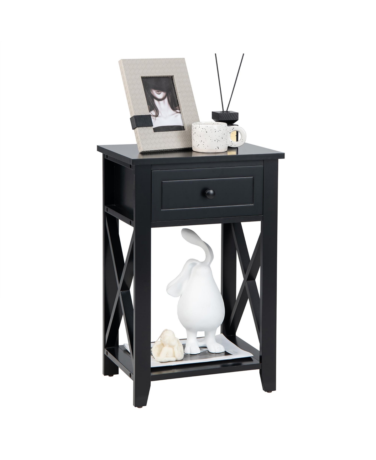 Click here for Costway Nightstand Sofa Side End Table Drawer and... prices