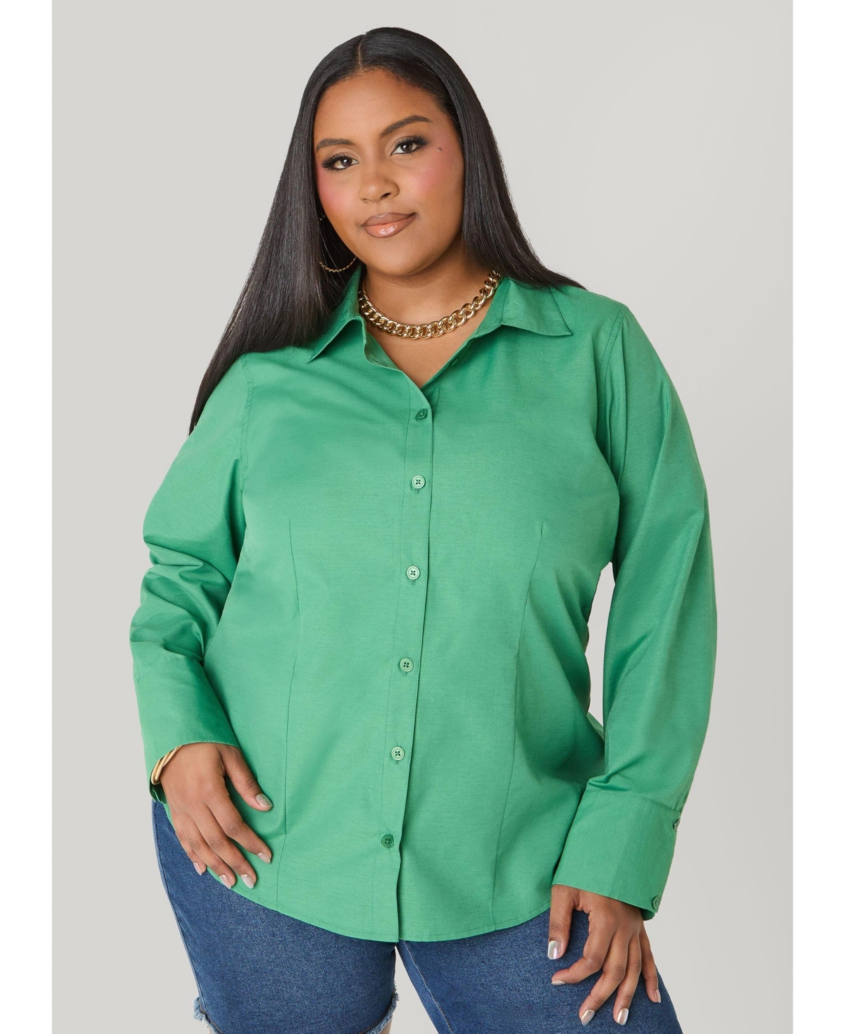 Click here for Ashley Stewart Womens Plus Size Collared Cotton Bl... prices