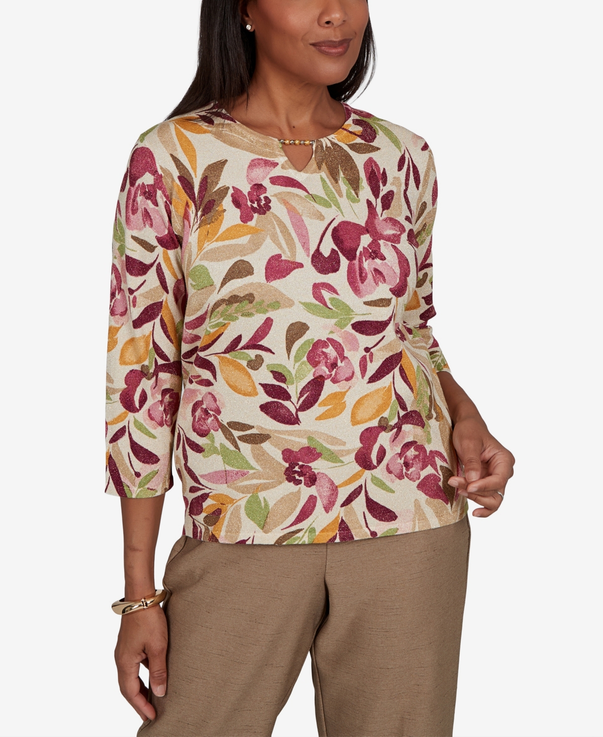 Click here for Alfred Dunner Womens Union Square Floral Painterly... prices