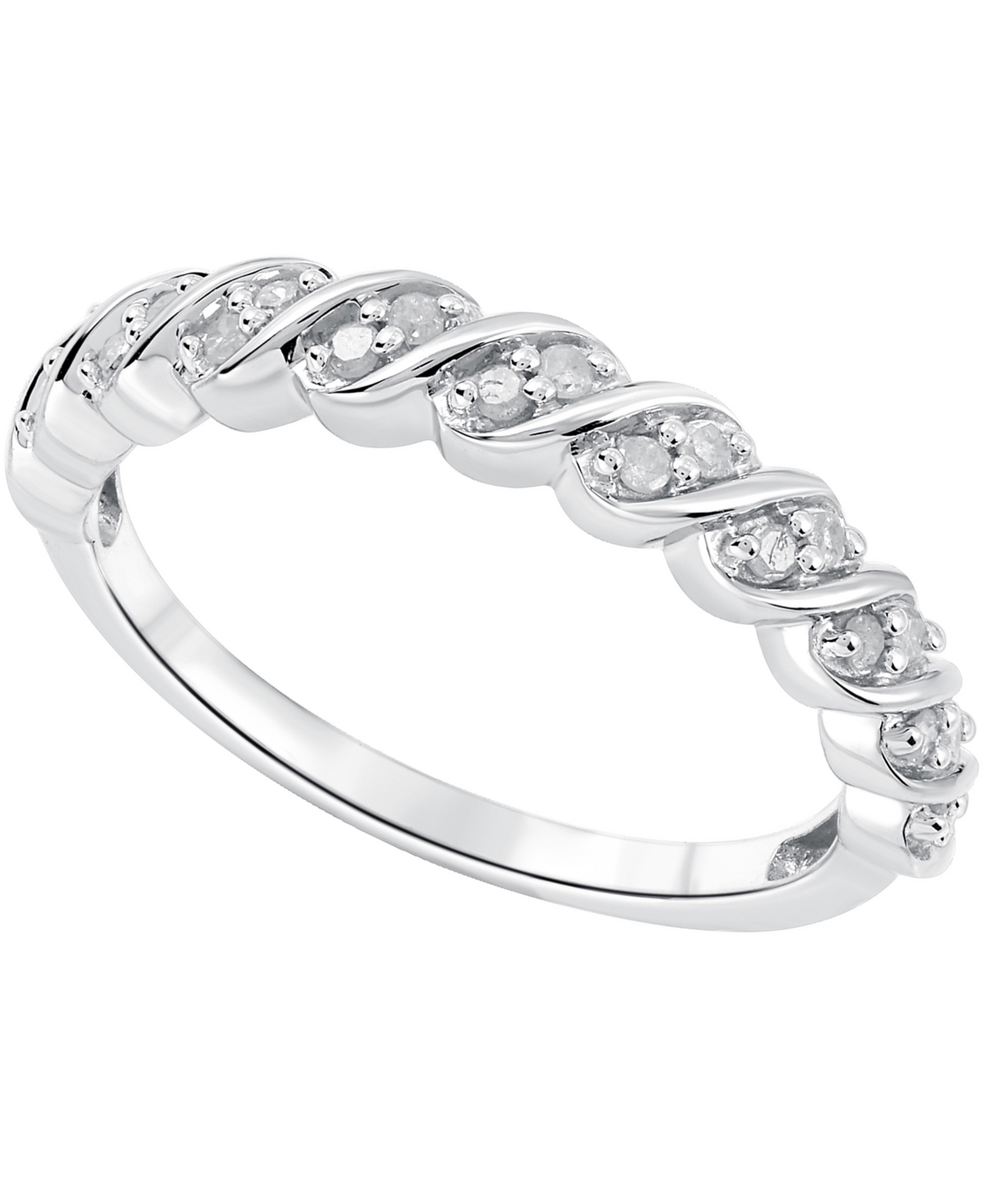 Click here for Diamond Diagonal Ring (1/6 ct. t.w.) in Sterling S... prices