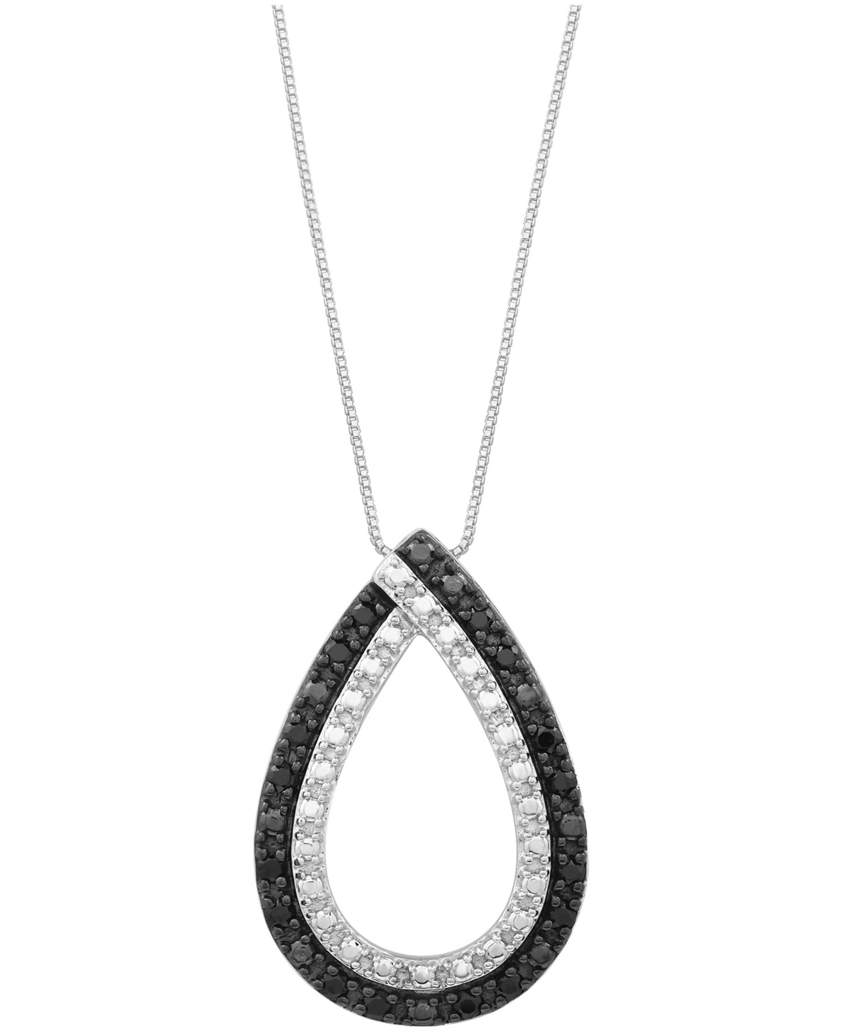 Click here for Black Diamond Open Teardrop 18 Pendant Necklace (1... prices