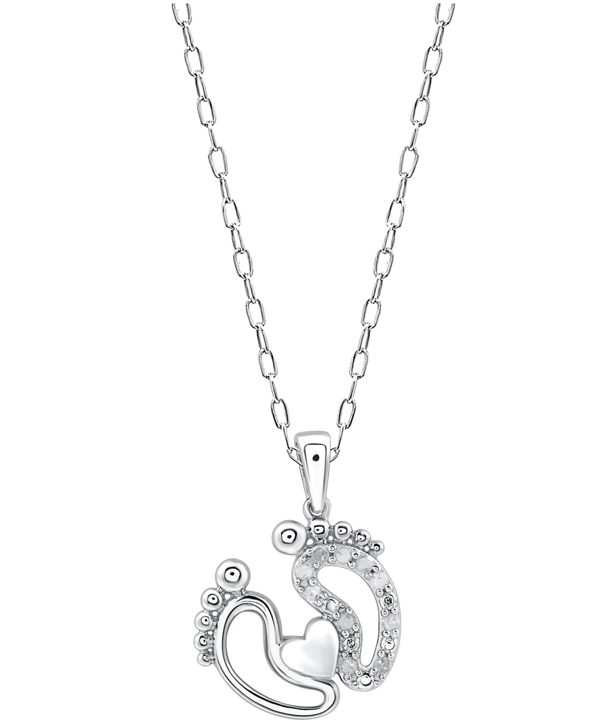 Click here for Diamond Feet & Heart 18 Pendant Necklace (1/10 ct.... prices