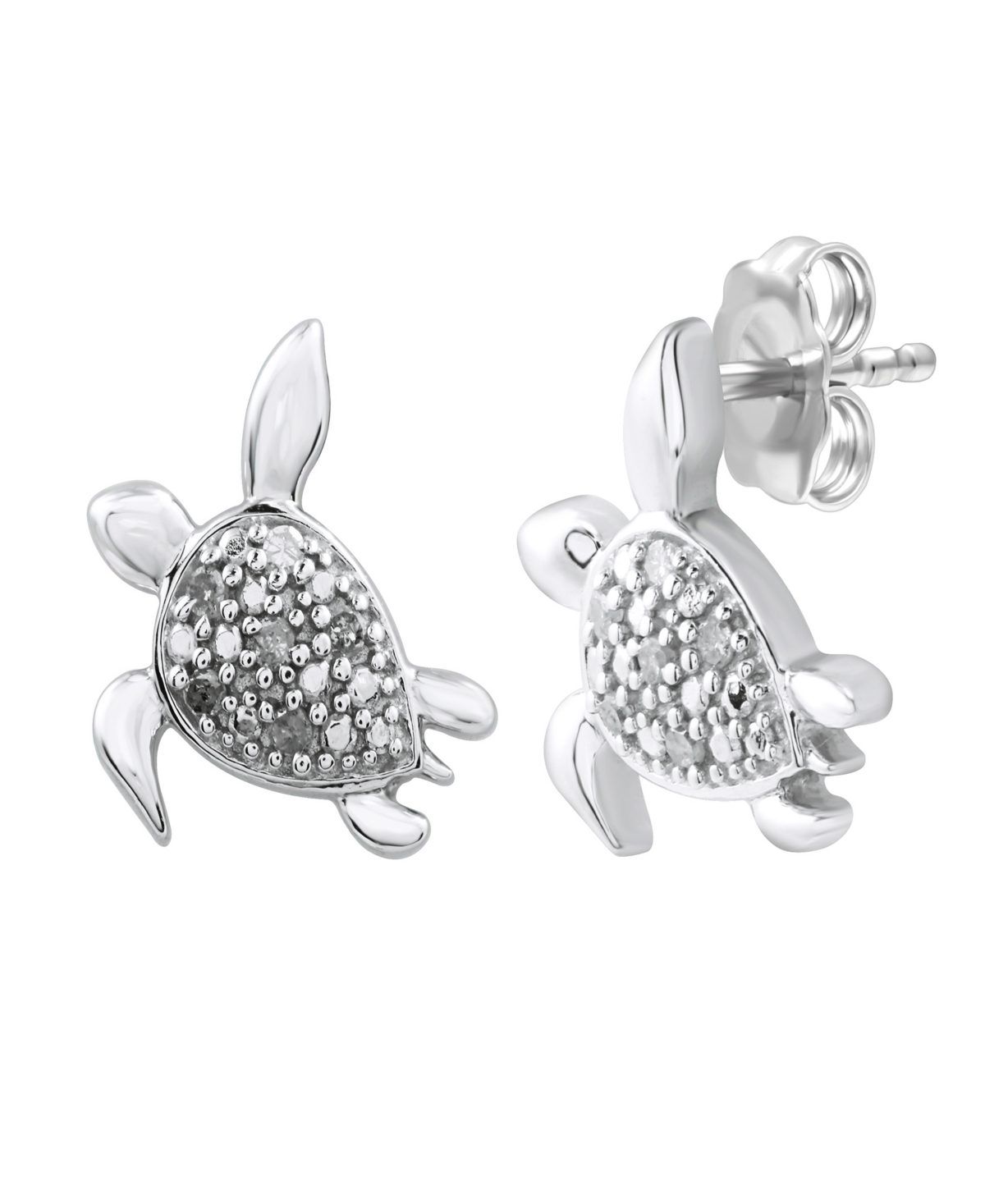Click here for Diamond Turtle Stud Earrings (1/10 ct. t.w.) in St... prices