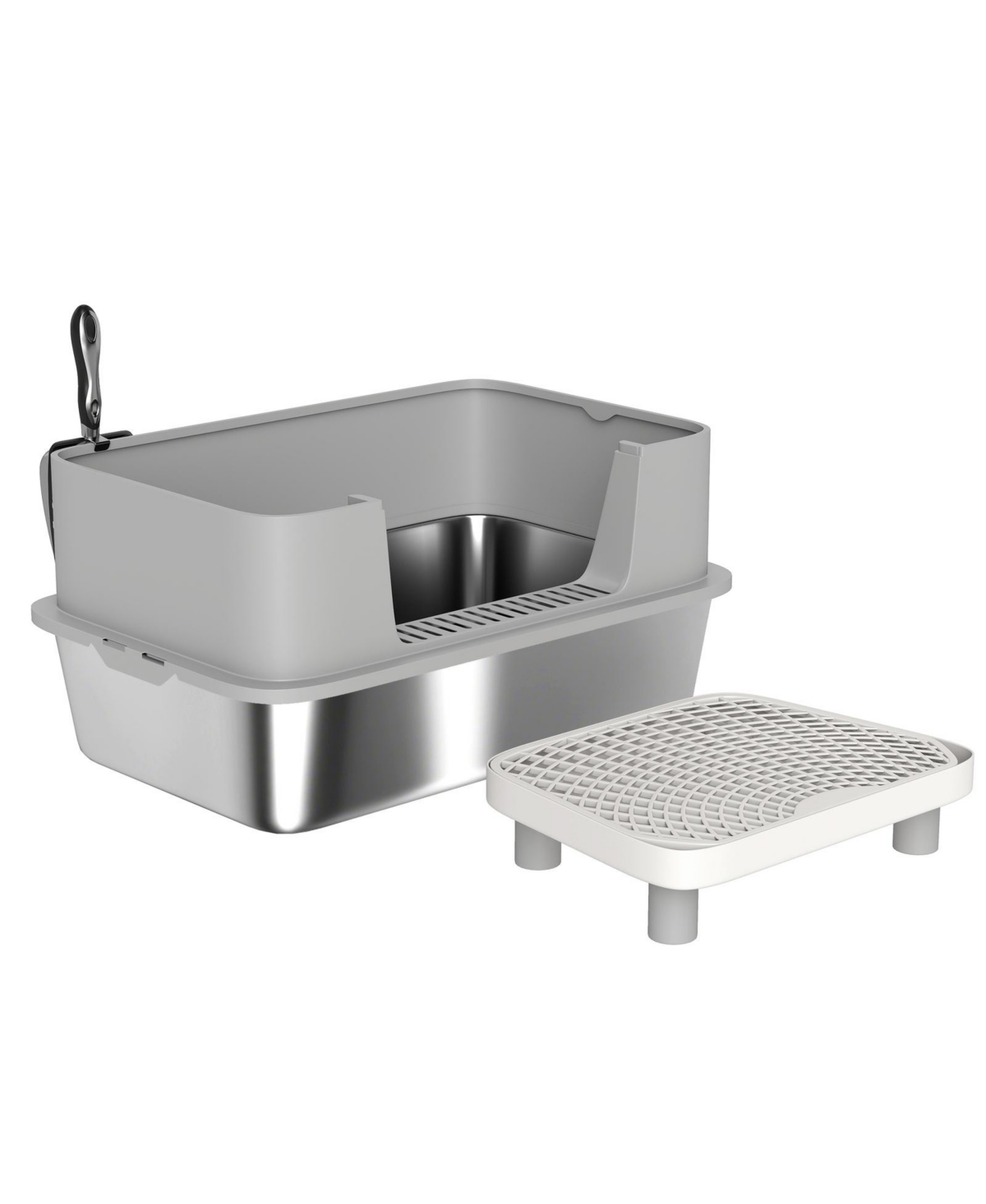 Click here for Ruie Stainless Steel Cat Litter Box with High Side... prices
