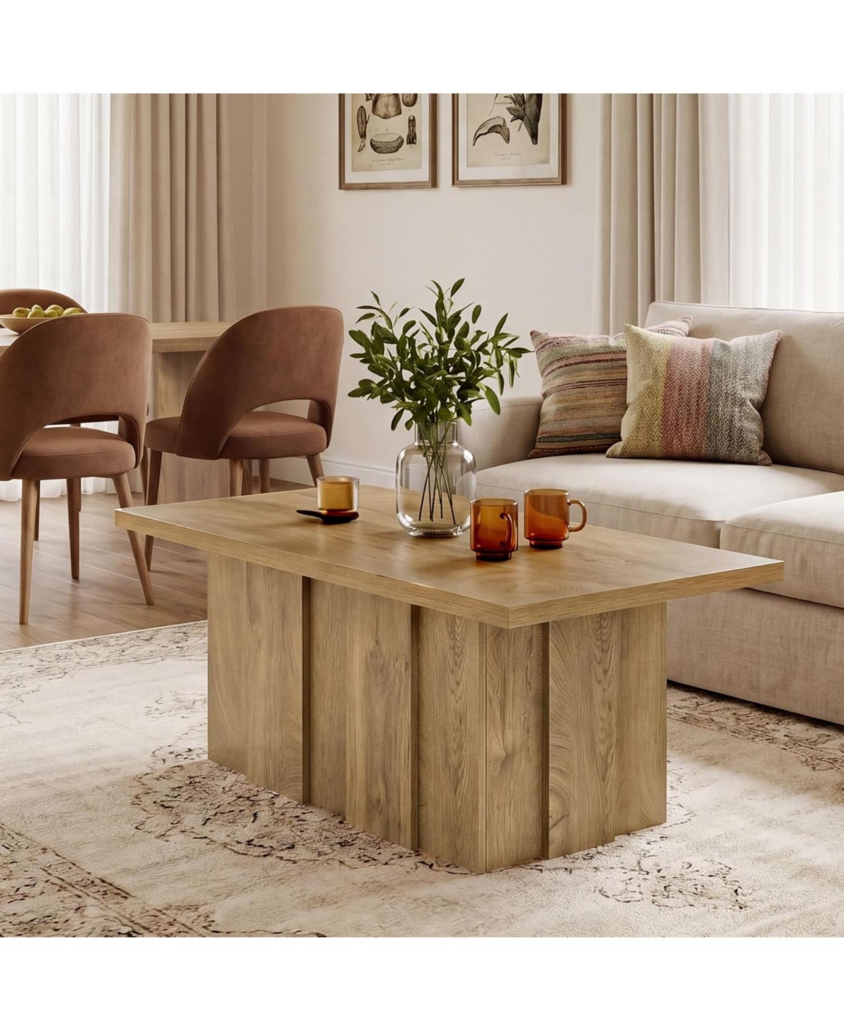 Click here for Tribesigns 47 Farmhouse Coffee Table  Rectangular... prices