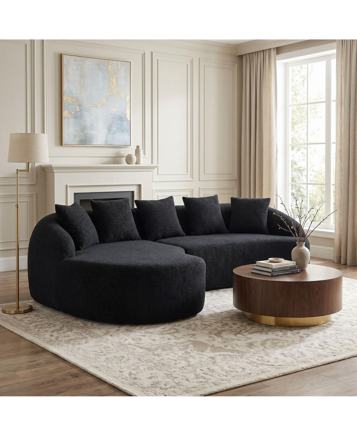 Click here for Sailvan L-Shape Sectional Sofa with Curved Chaise... prices