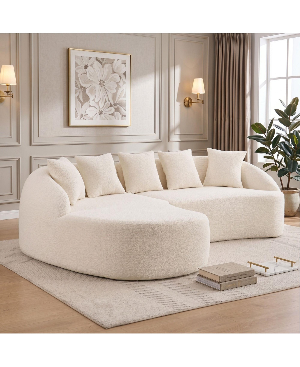 Click here for Sailvan L-Shape Sectional Sofa with Curved Chaise... prices