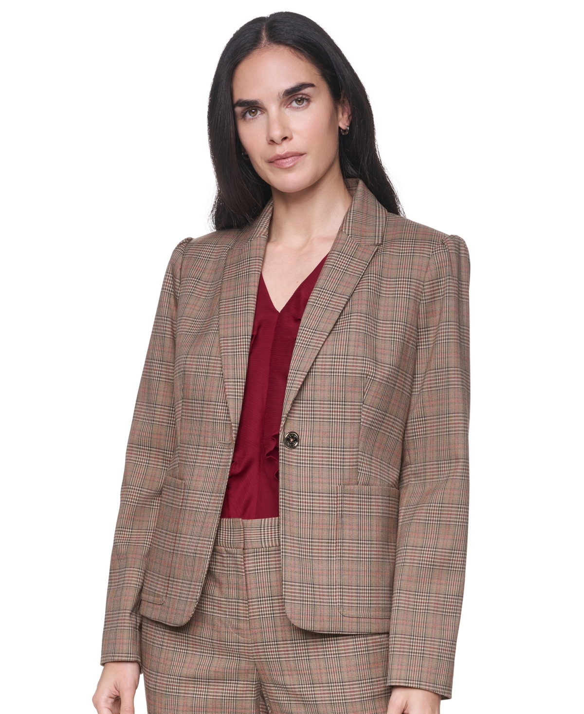 Click here for Tommy Hilfiger Womens Notch-Collar One-Button Jack... prices
