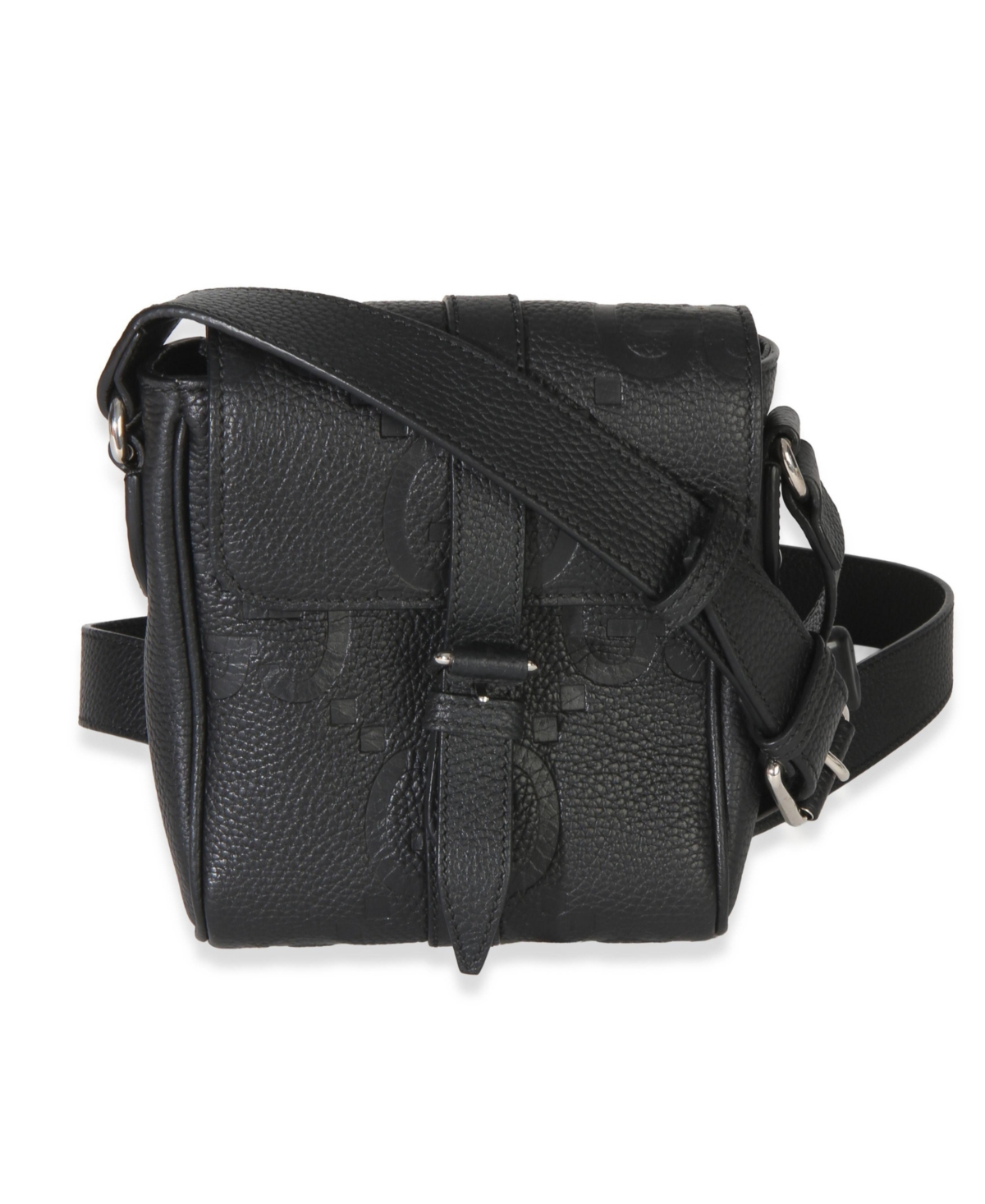 Click here for Pre-Owned Gucci Black Piuma Calfskin Jumbo Gg Embo... prices
