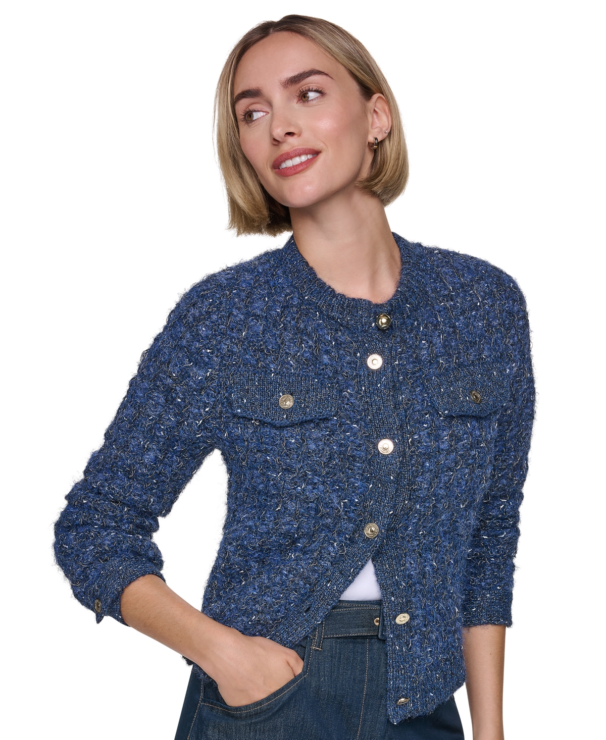 Click here for Sonia Rykiel Womens Five-Button-Front Sweater Deni... prices