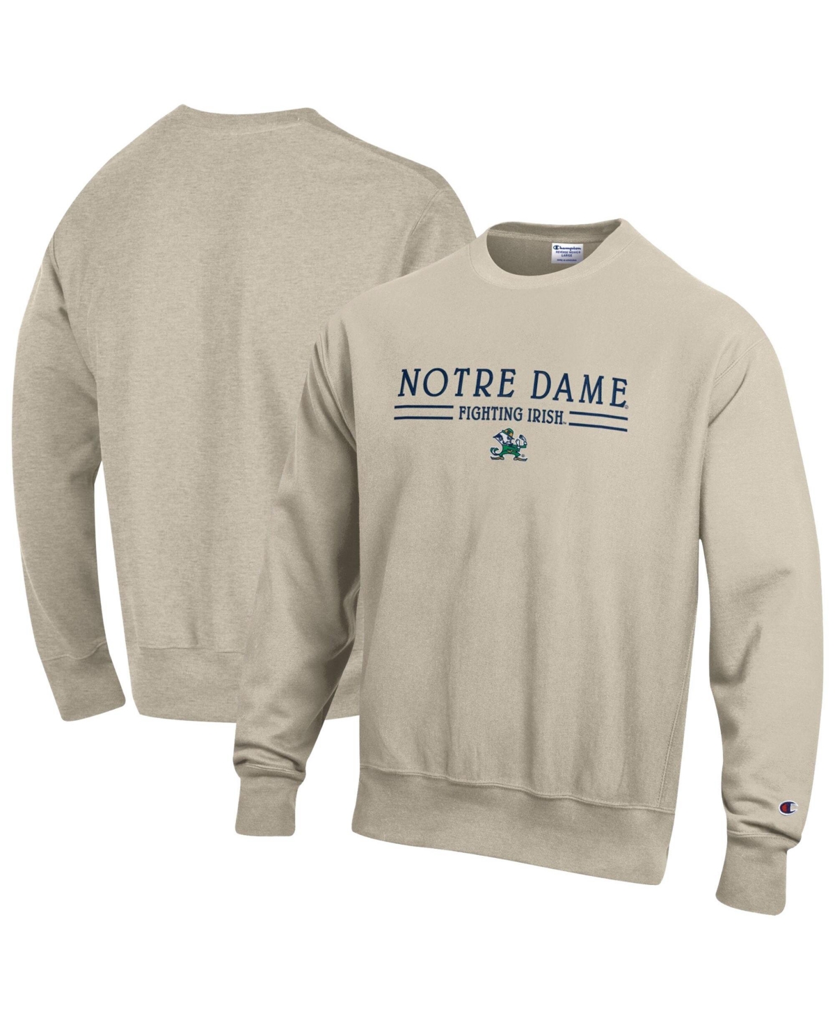 Click here for Champion Mens Oatmeal Notre Dame Fighting Irish Re... prices