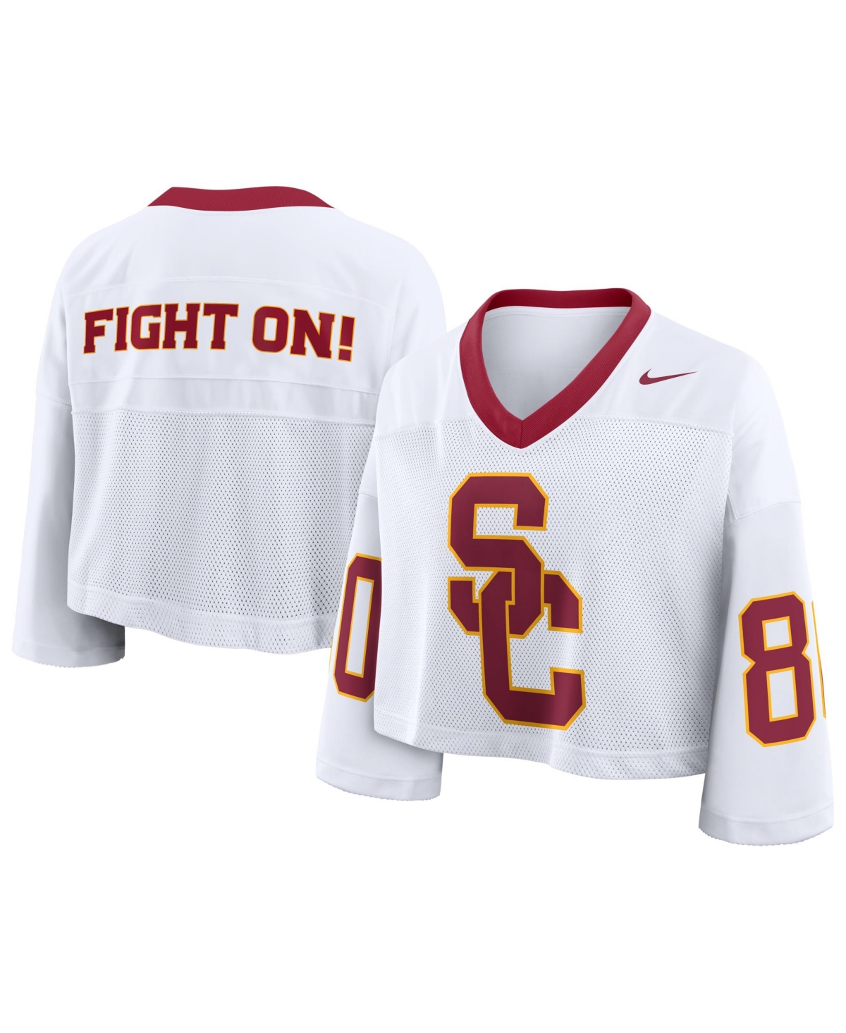 Click here for Nike Womens White Usc Trojans Oversized Logo Cropp... prices