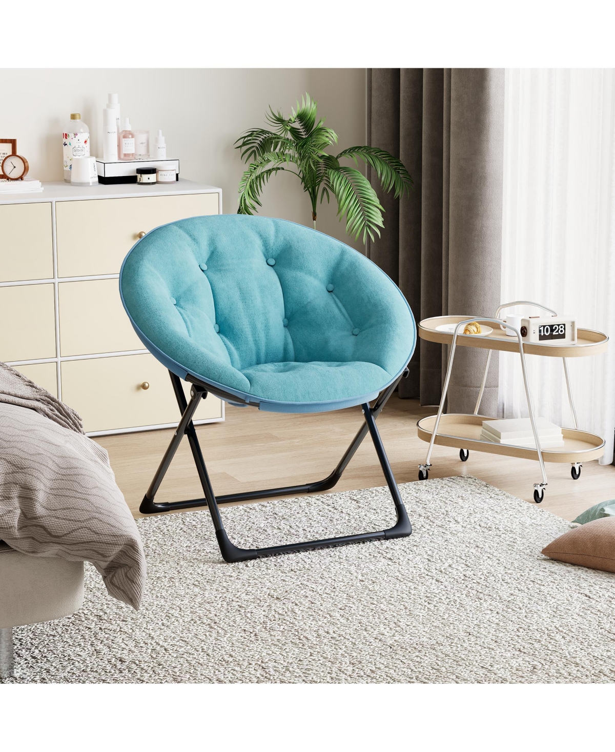 Click here for homfan Oversized Faux Fur Saucer Chair  Soft Accen... prices