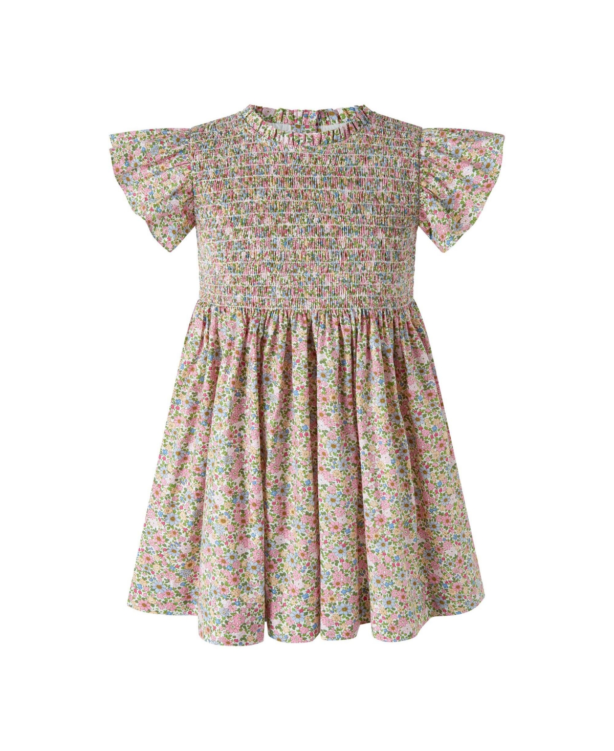 Click here for Rachel Riley Girls 2-12 Floral Ruched Dress - Pink prices
